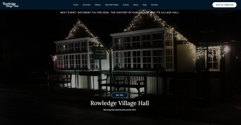 New Rowledge Village Hall Website – Rowledge Village Hall